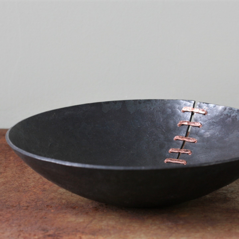 Iron Bowl with Copper Staples - Coach House Forge
