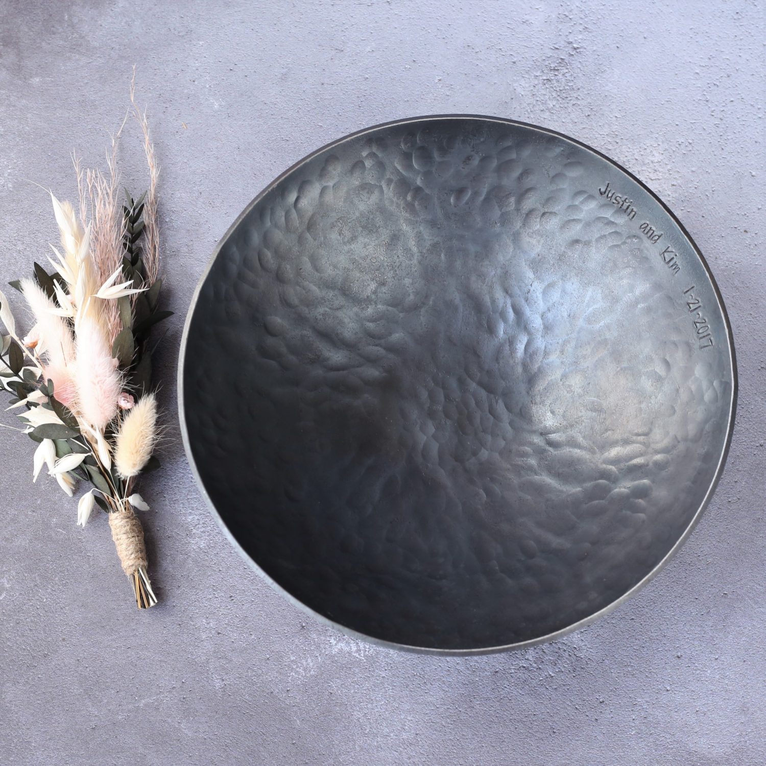 6th Anniversary Personalised Large Deep Iron Bowl - Coach House Forge