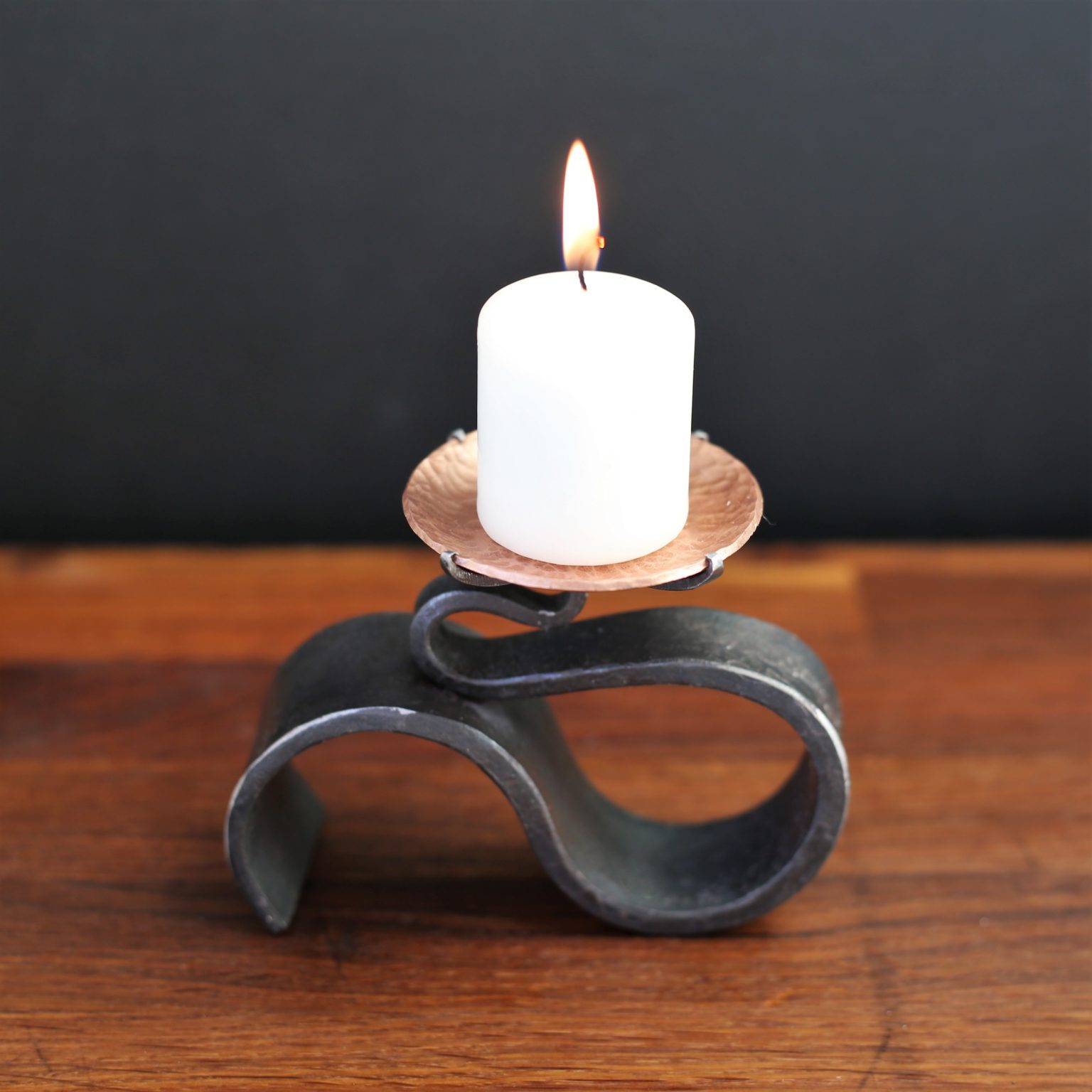 6th Anniversary Copper and Iron Candle Holder - Coach House Forge
