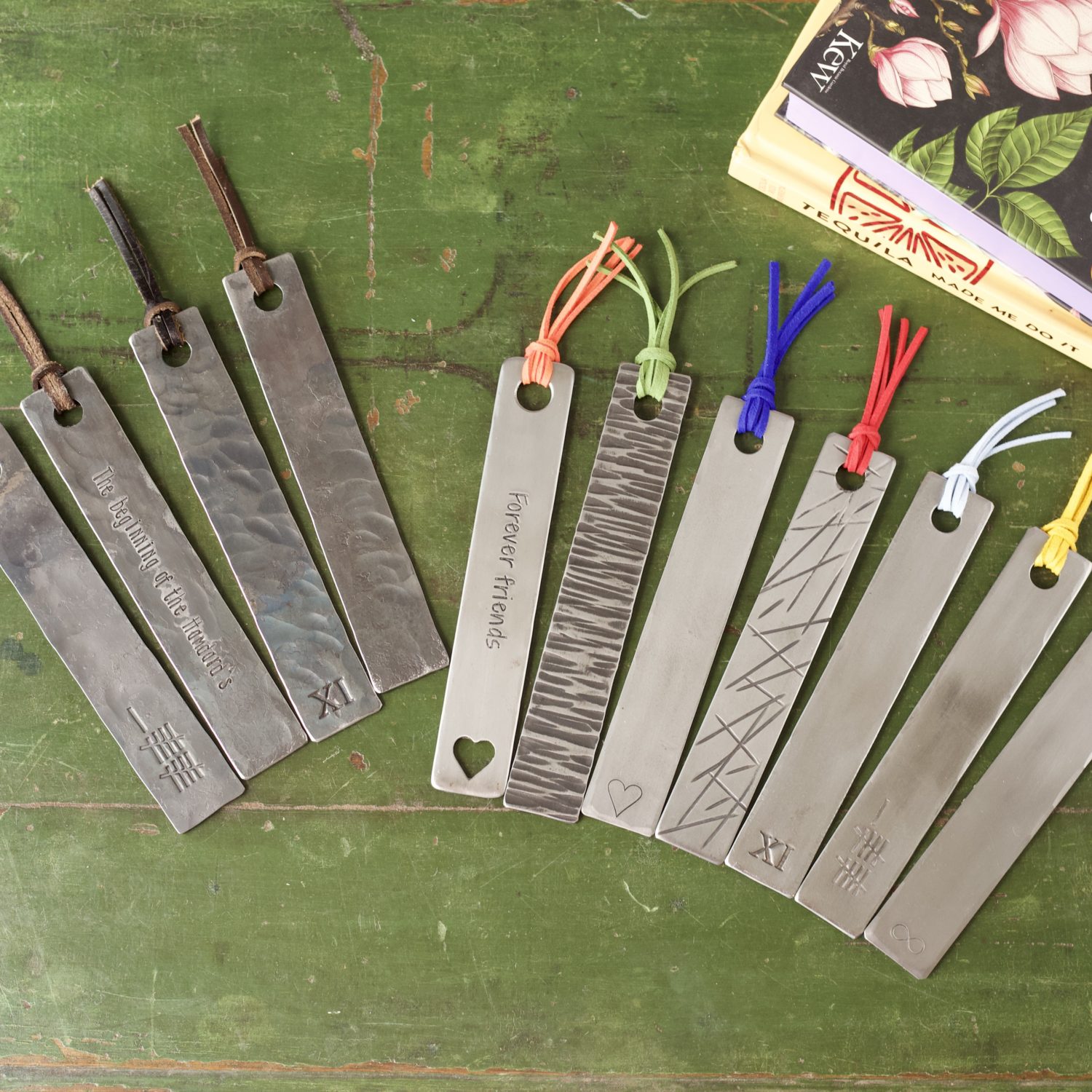 Personalised 11th Anniversary Steel Tassel Bookmark - Coach House Forge